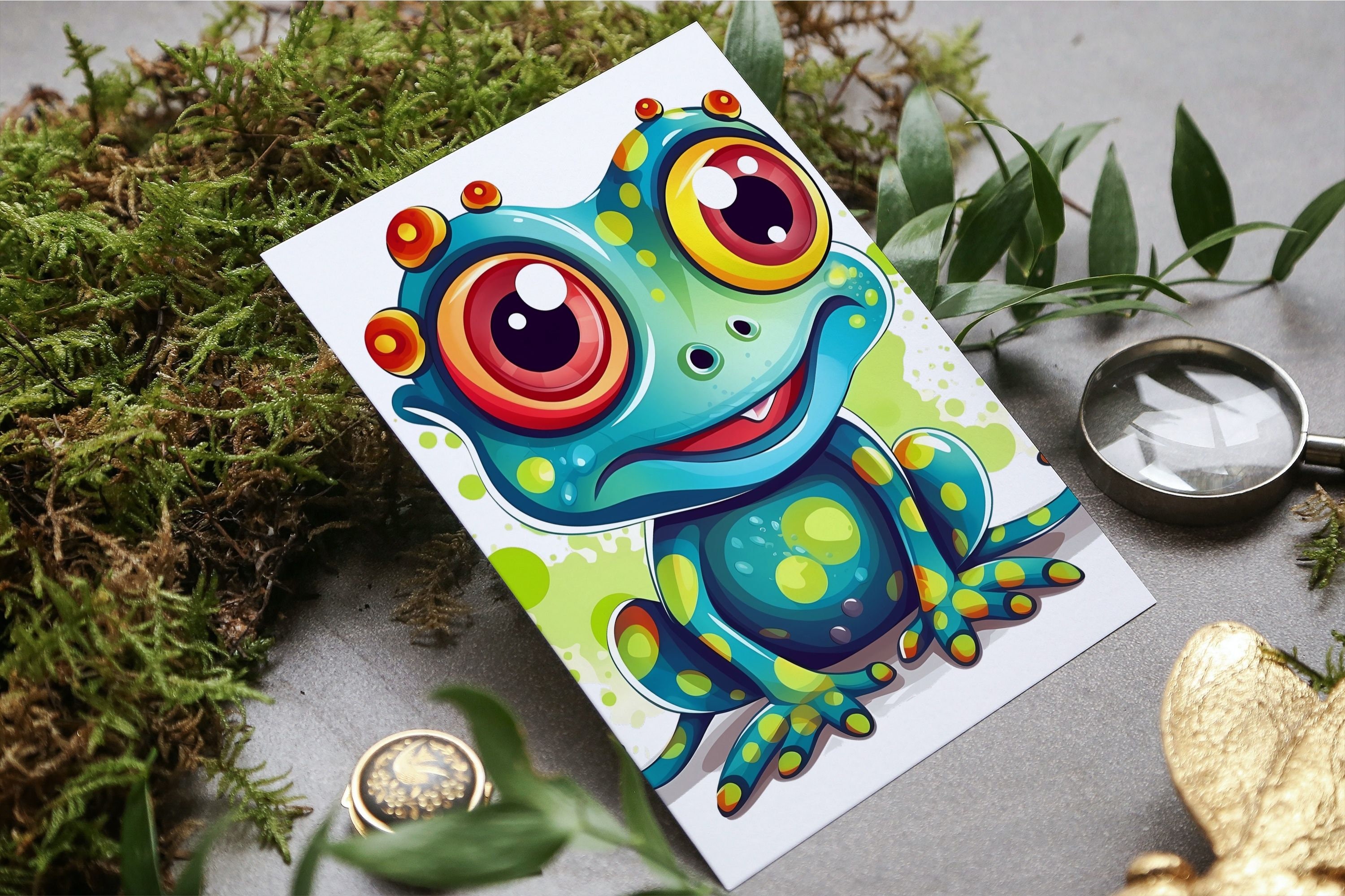CUTE HAPPY FROGS Watercolor Clipart Set, 12 Clip Art Images ...