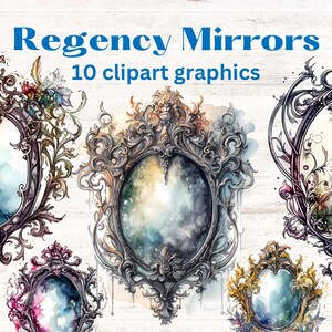 Regency Mirrors Clipart, Transparent Background Png, Decorative Mirrors ...