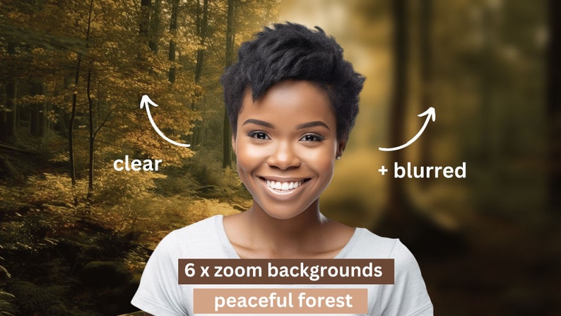 Zoom Backgrounds, Peaceful FOREST Designs, 6 Xblurred and Original ...