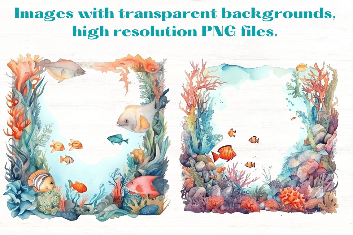 Under the Sea Ocean Frames Clipart, 11 Clip Art Images, Transparent Png ...