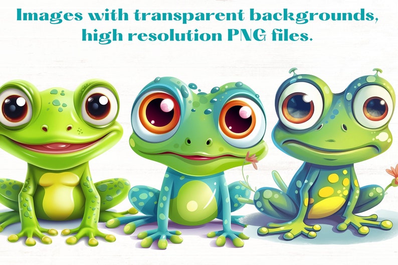 CUTE HAPPY FROGS Watercolor Clipart Set, 12 Clip Art Images ...