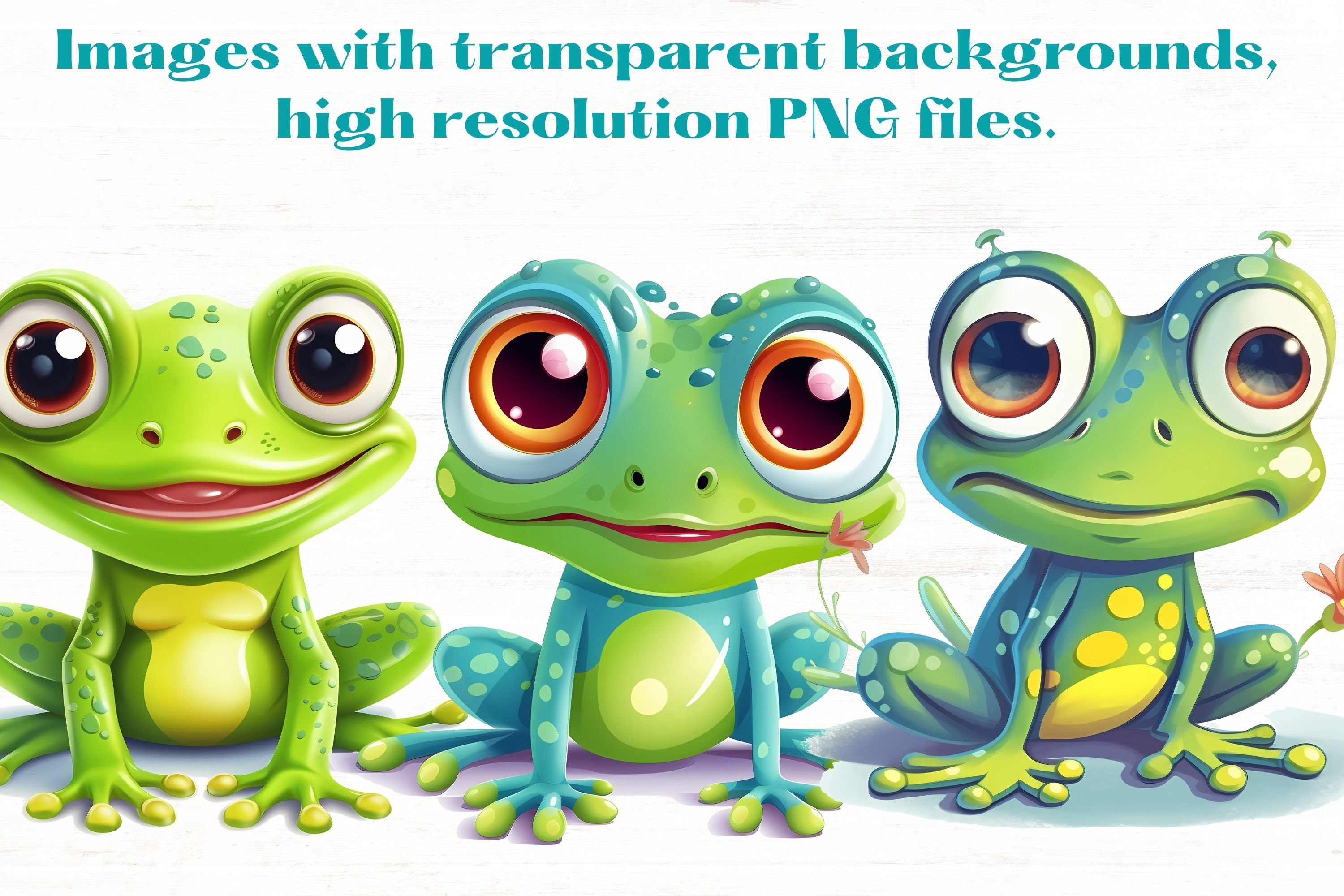 CUTE HAPPY FROGS Watercolor Clipart Set, 12 Clip Art Images ...