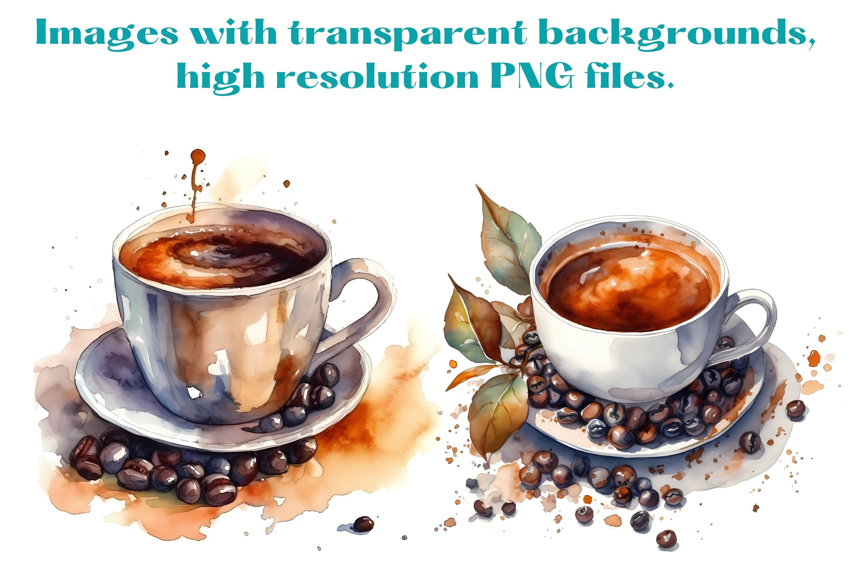 Watercolor Coffee Cups Clipart, 11 Clip Art Images, Transparent Png ...