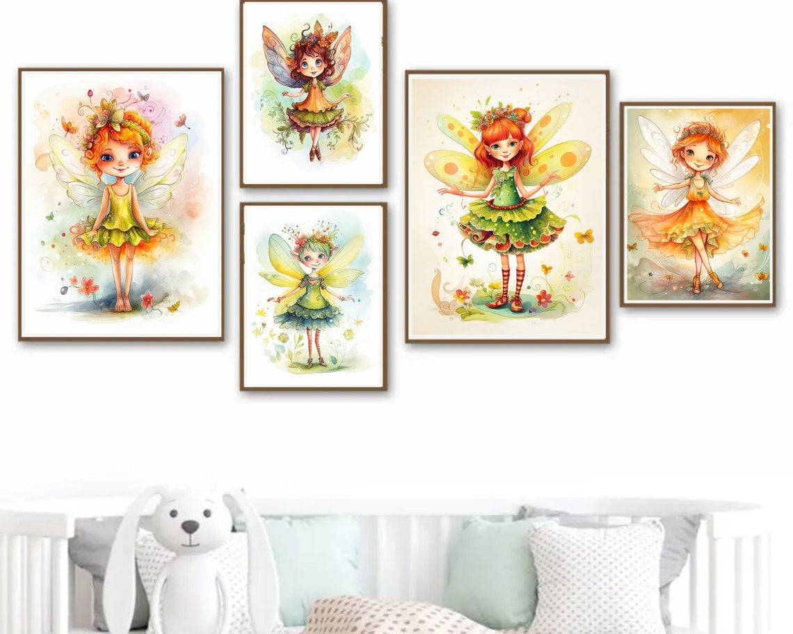 Kids Cute Fairies Printable Posters X 6, Nursery Pictures for Kids ...