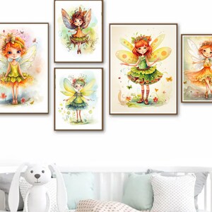 Kids Cute Fairies Printable Posters X 6, Nursery Pictures for Kids ...