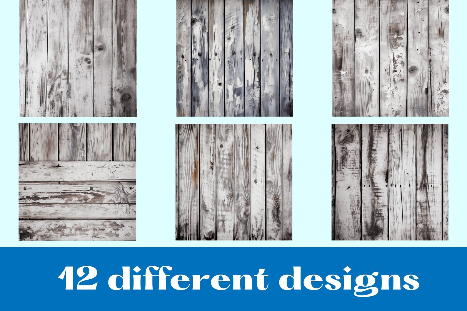 Whitewashed Weathered Wood Watercolor Digital Papers, Backgrounds ...