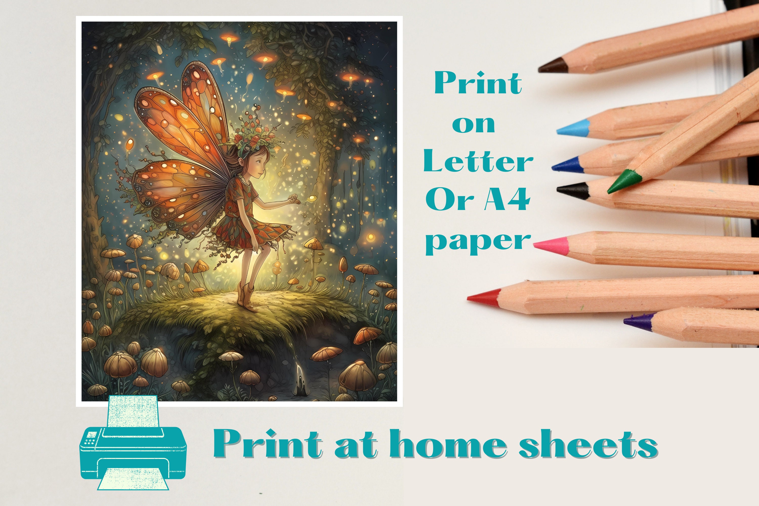 Fairies and Fireflies Wall Art, 7 Printable Fairy Posters, Nursery Wall ...