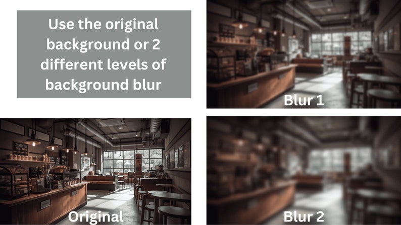 Zoom Backgrounds, COFFEE SHOP Designs, 6 X Blurred and Original ...