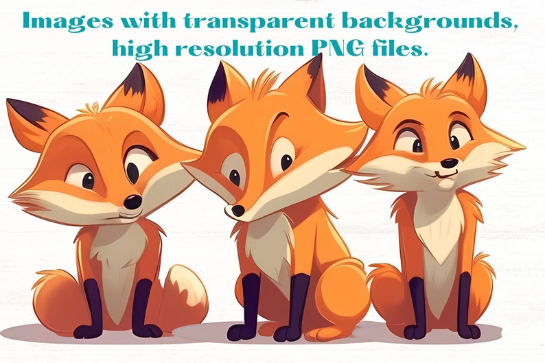 Goofy-looking FOXES Clipart Illustrations, 7 Watercolor Clip Art Images ...