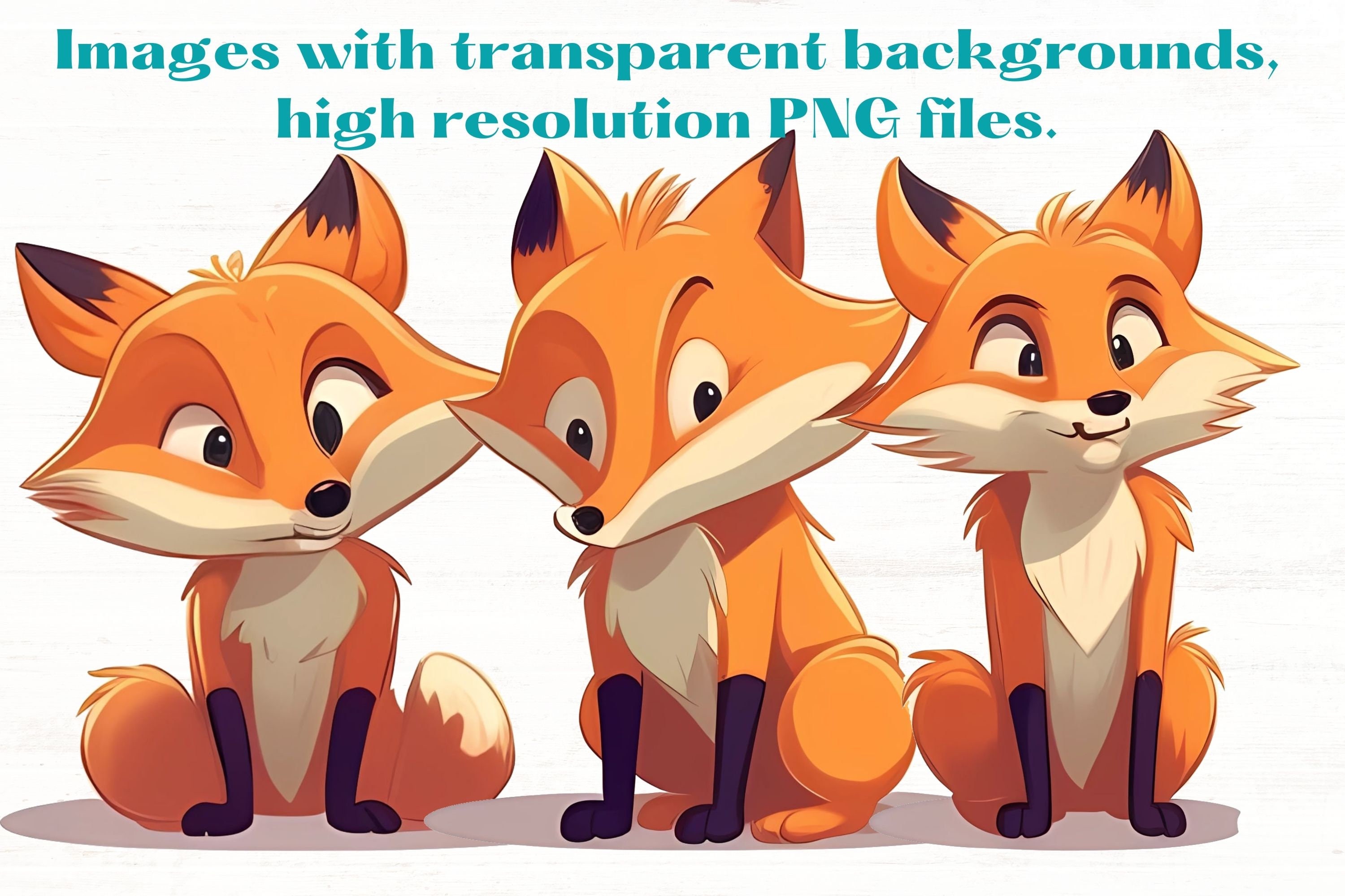 Goofy-looking FOXES Clipart Illustrations, 7 Watercolor Clip Art Images ...