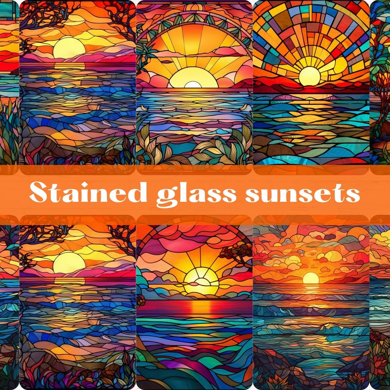 Stained Glass Sunset - Etsy