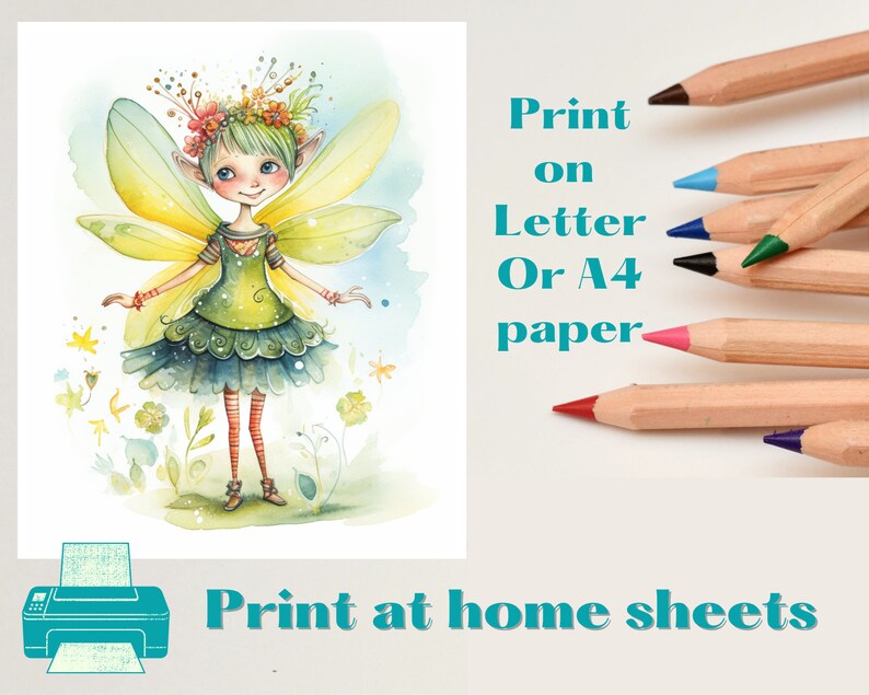 Kids Cute Fairies Printable Posters X 6, Nursery Pictures for Kids ...