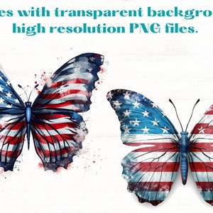 Patriotic American Flag Butterflies Clipart, 8 Clip Art Images ...