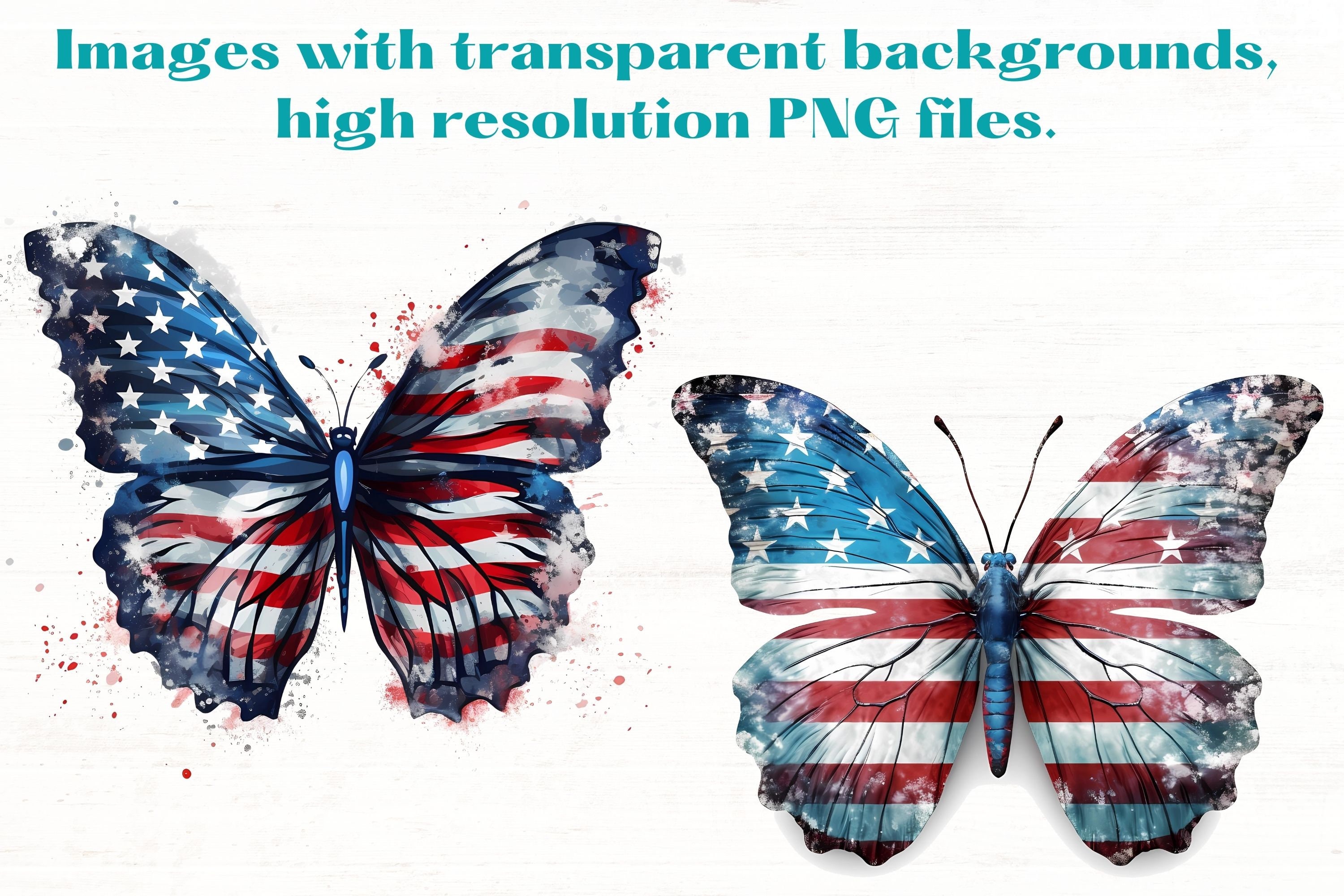 Patriotic American Flag Butterflies Clipart, 8 Clip Art Images ...