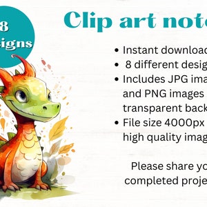 Cute Dragons Clipart, 8 Clip Art Images, Transparent Png Files, Cartoon ...