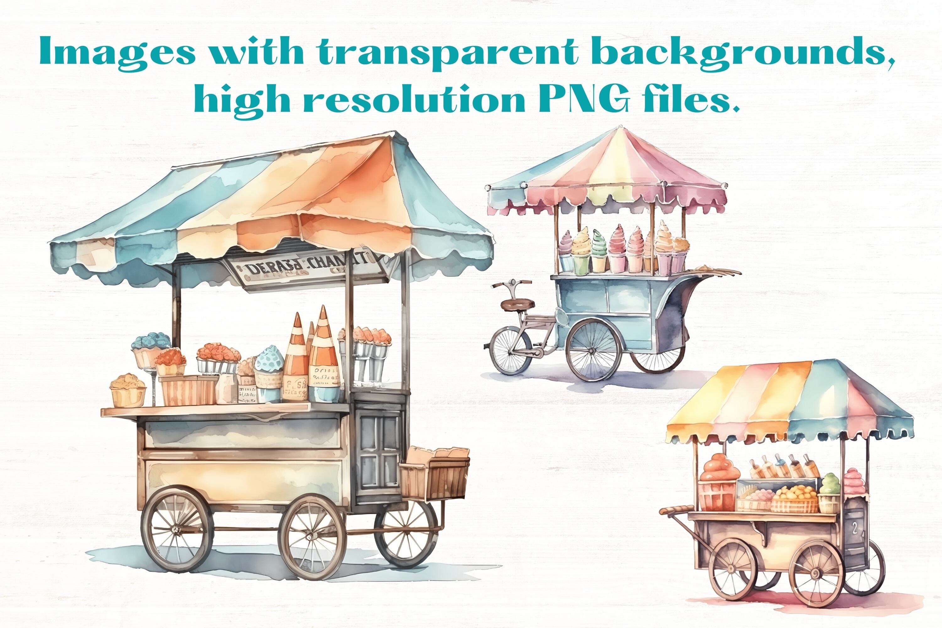 Colorful Ice Cream Stands Clipart, 5 Clip Art Images, Transparent Png ...