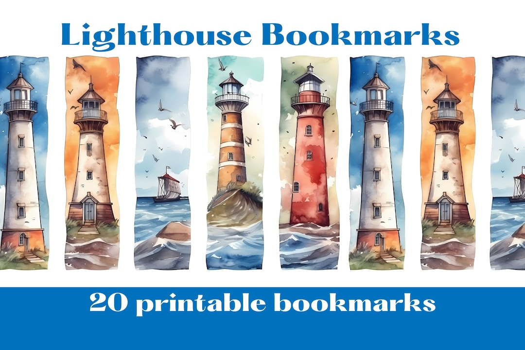 Lighthouse Printable Bookmarks, Coastal Scenes, the Ocean, Print at ...