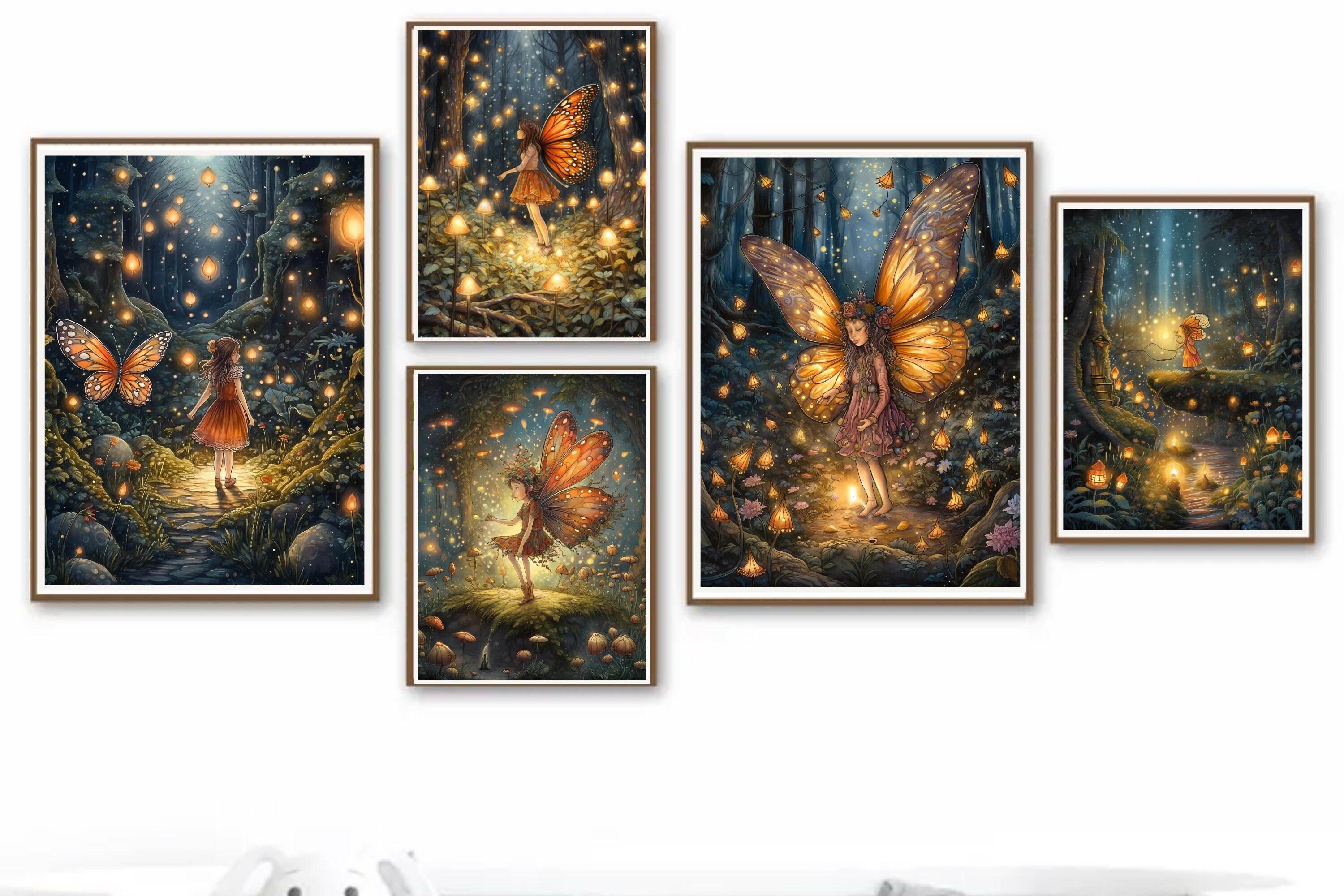 Fairies and Fireflies Wall Art, 7 Printable Fairy Posters, Nursery Wall ...