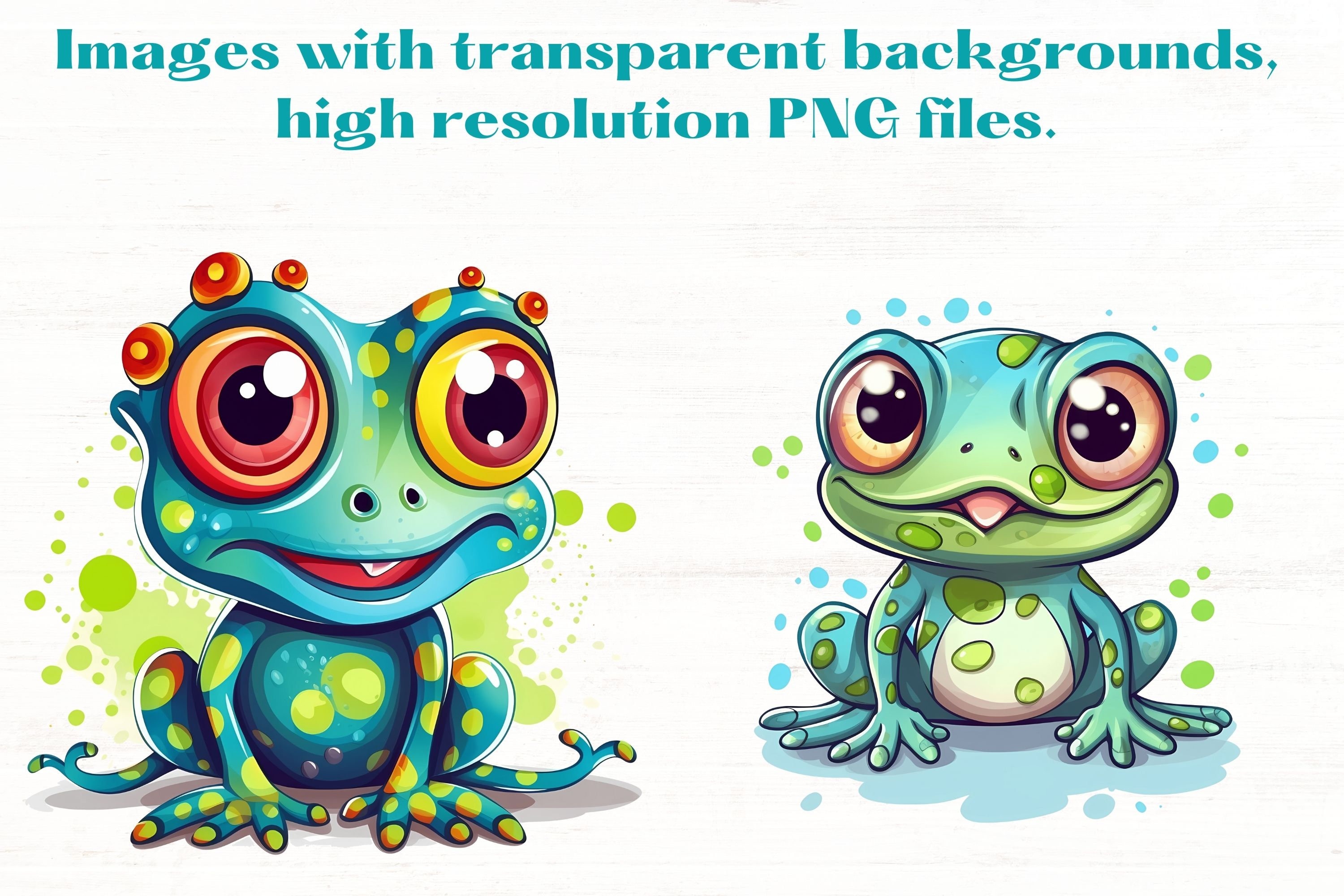 CUTE HAPPY FROGS Watercolor Clipart Set, 12 Clip Art Images ...