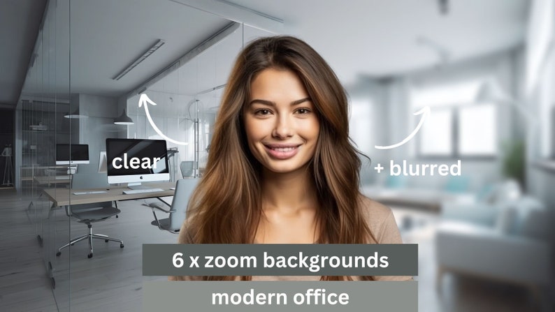 Zoom Backgrounds, Modern OFFICE Designs, 6 Xblurred and Original ...
