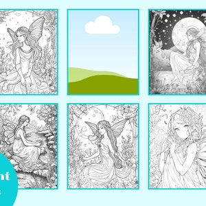 Toadstool Fairy Houses Coloring Pages for Adults, Instant Download ...