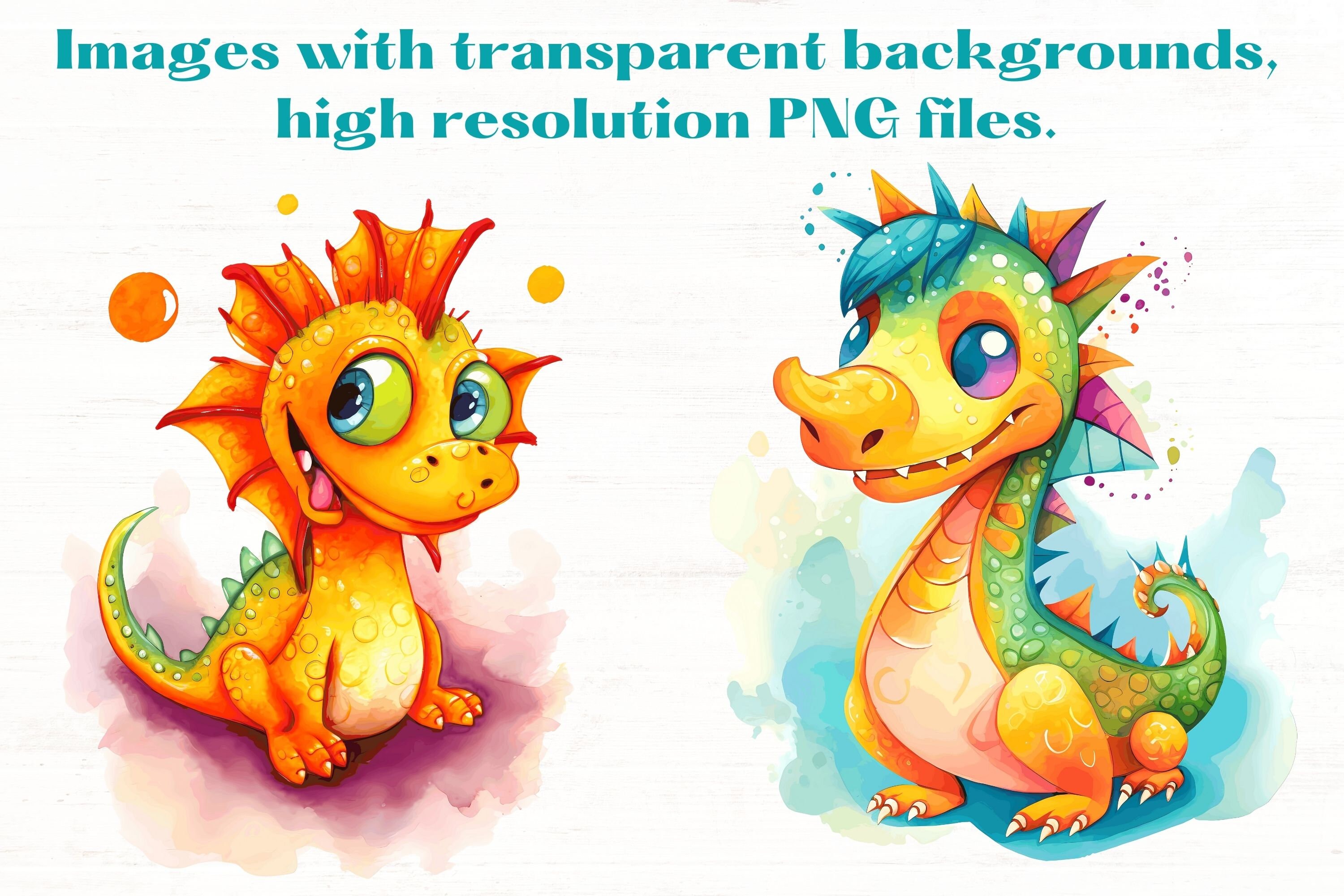 Cute Dragons Clipart, 8 Clip Art Images, Transparent Png Files, Cartoon ...