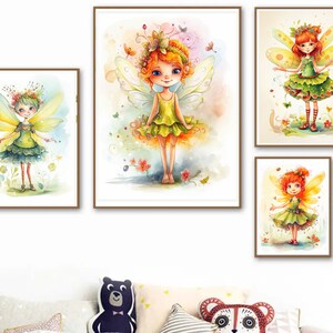 Kids Cute Fairies Printable Posters X 6, Nursery Pictures for Kids ...