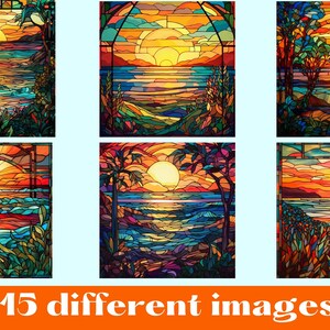 Stained Glass Sunsets, Detailed Sunsets in the Style of Stained Glass ...