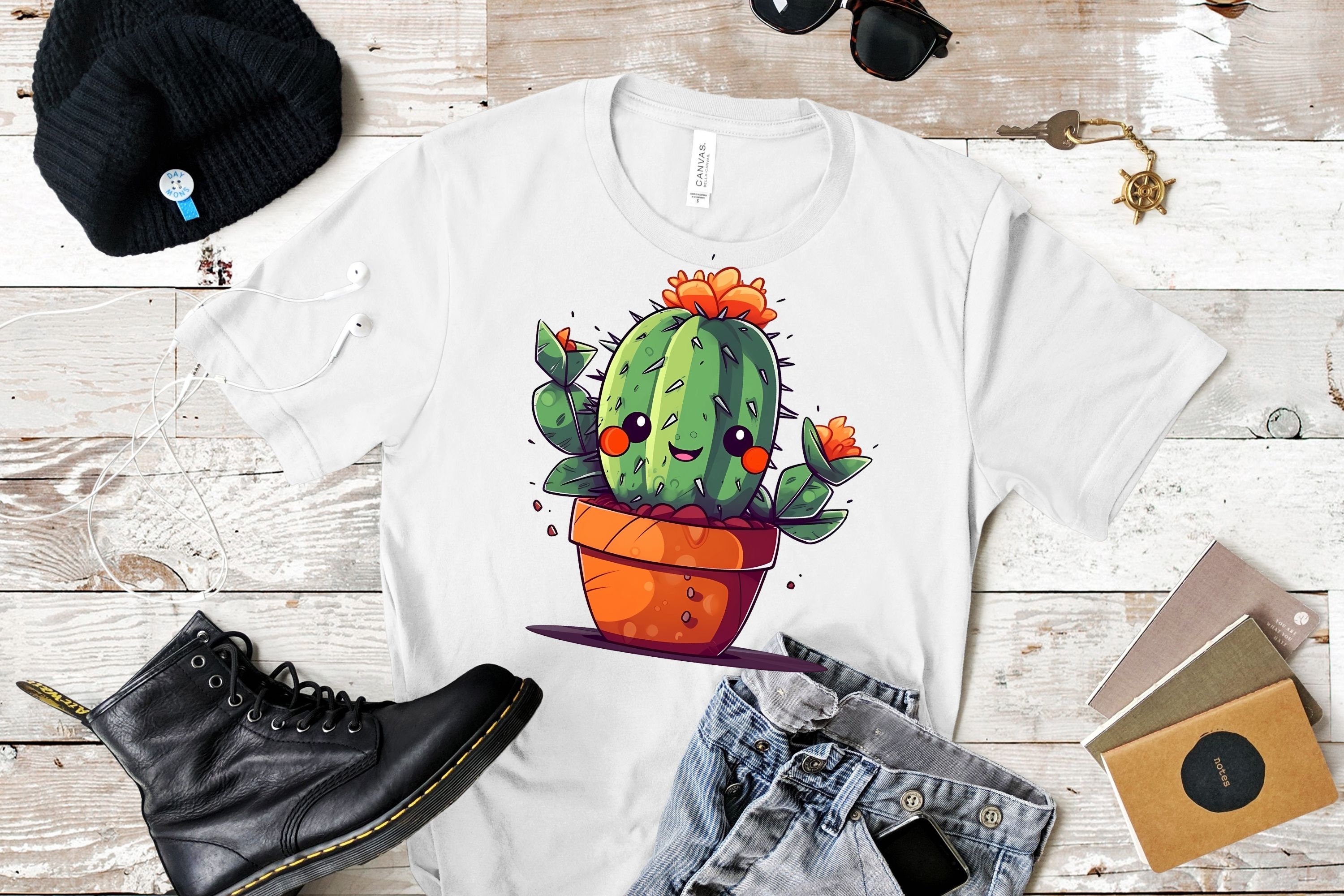 CUTE HAPPY CACTUS Cartoon Clipart Set 12 Clip Art Images - Etsy