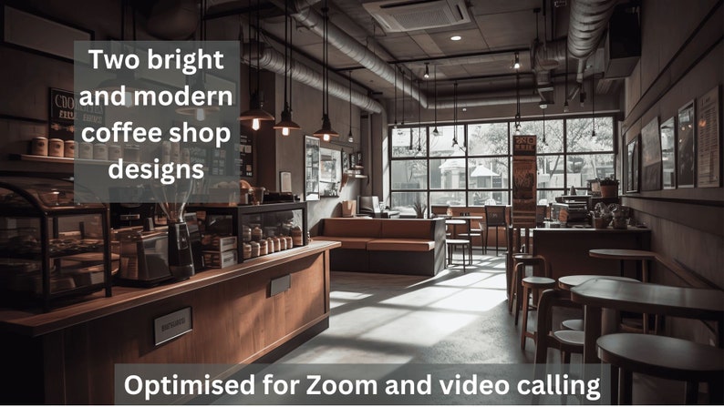 Zoom Backgrounds, COFFEE SHOP Designs, 6 X Blurred and Original ...