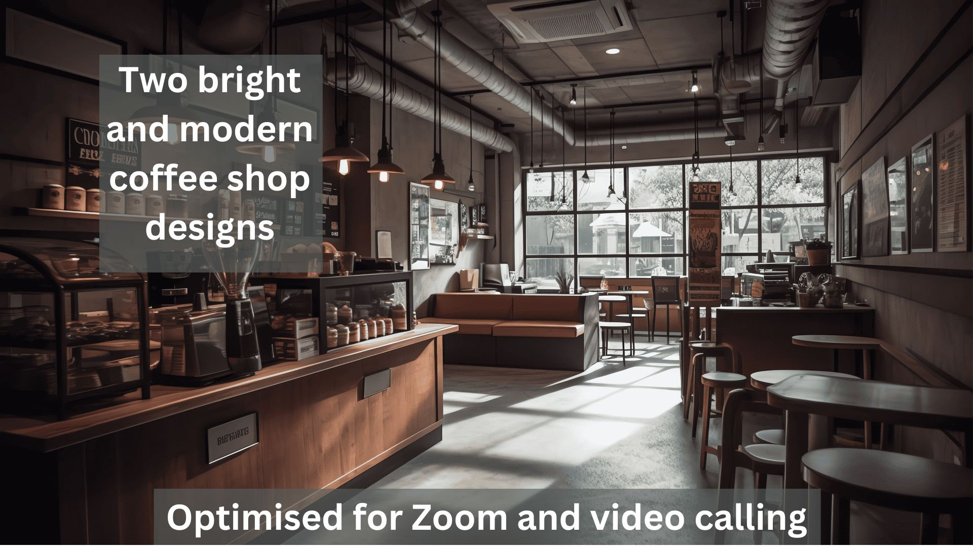 Zoom Backgrounds, COFFEE SHOP Designs, 6 X Blurred and Original ...