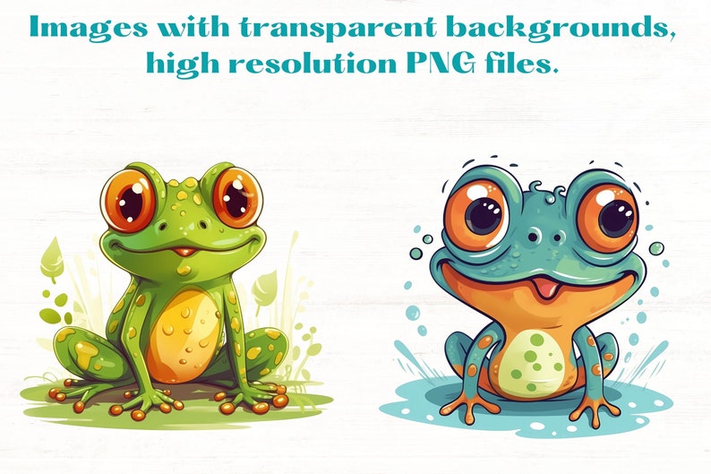 CUTE HAPPY FROGS Watercolor Clipart Set, 12 Clip Art Images ...