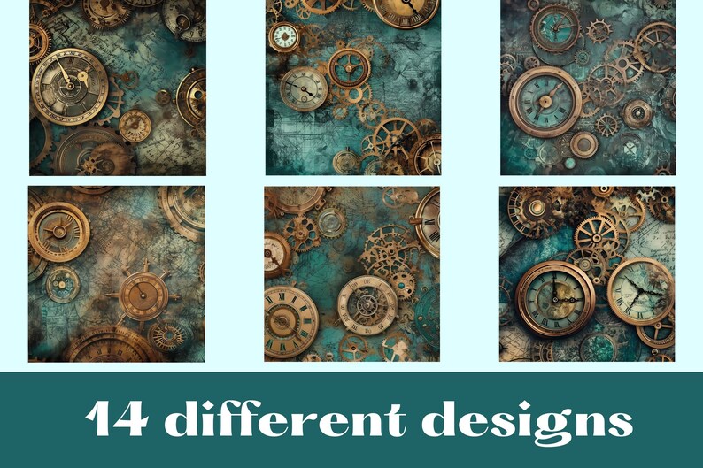 Vintage Steampunk Style Digital Papers Backgrounds Digital - Etsy