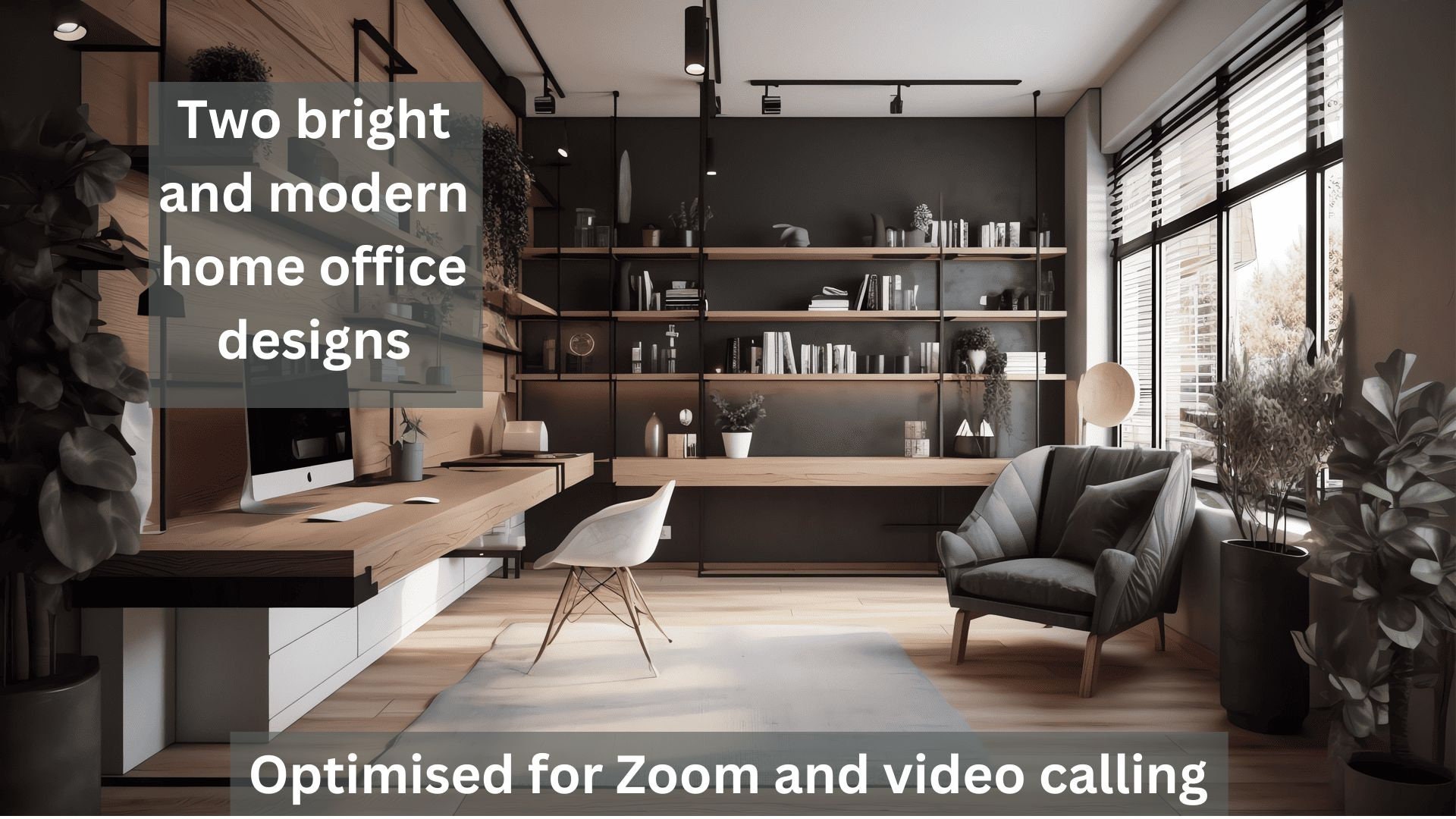 Zoom Backgrounds, HOME OFFICE Modern Designs, 6 Xblurred and Original ...