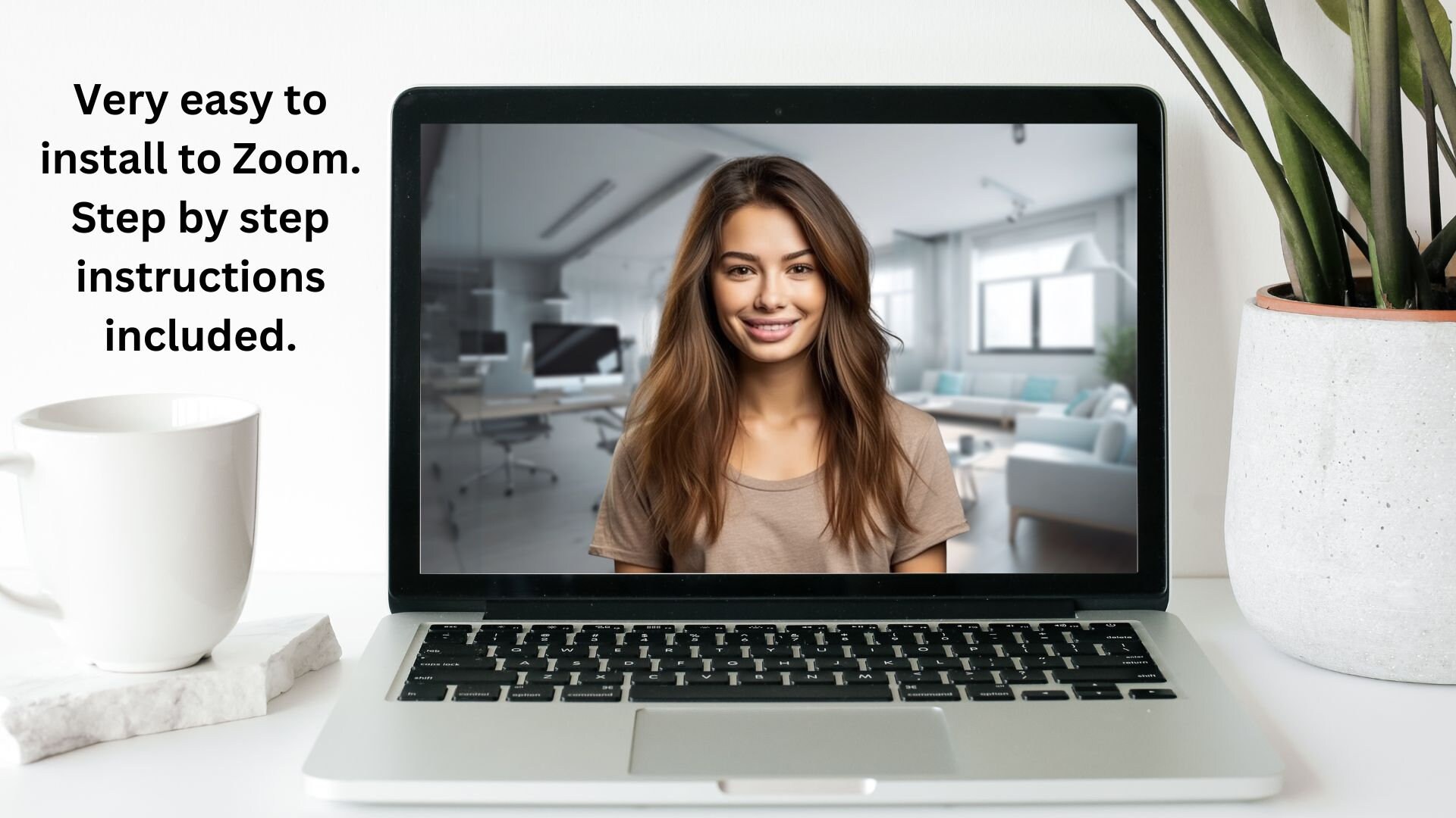 Zoom Backgrounds, Modern OFFICE Designs, 6 Xblurred and Original ...