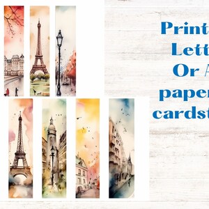 Paris Scenic Printable Bookmarks, City Scenes, Eiffel Tower, Print at ...