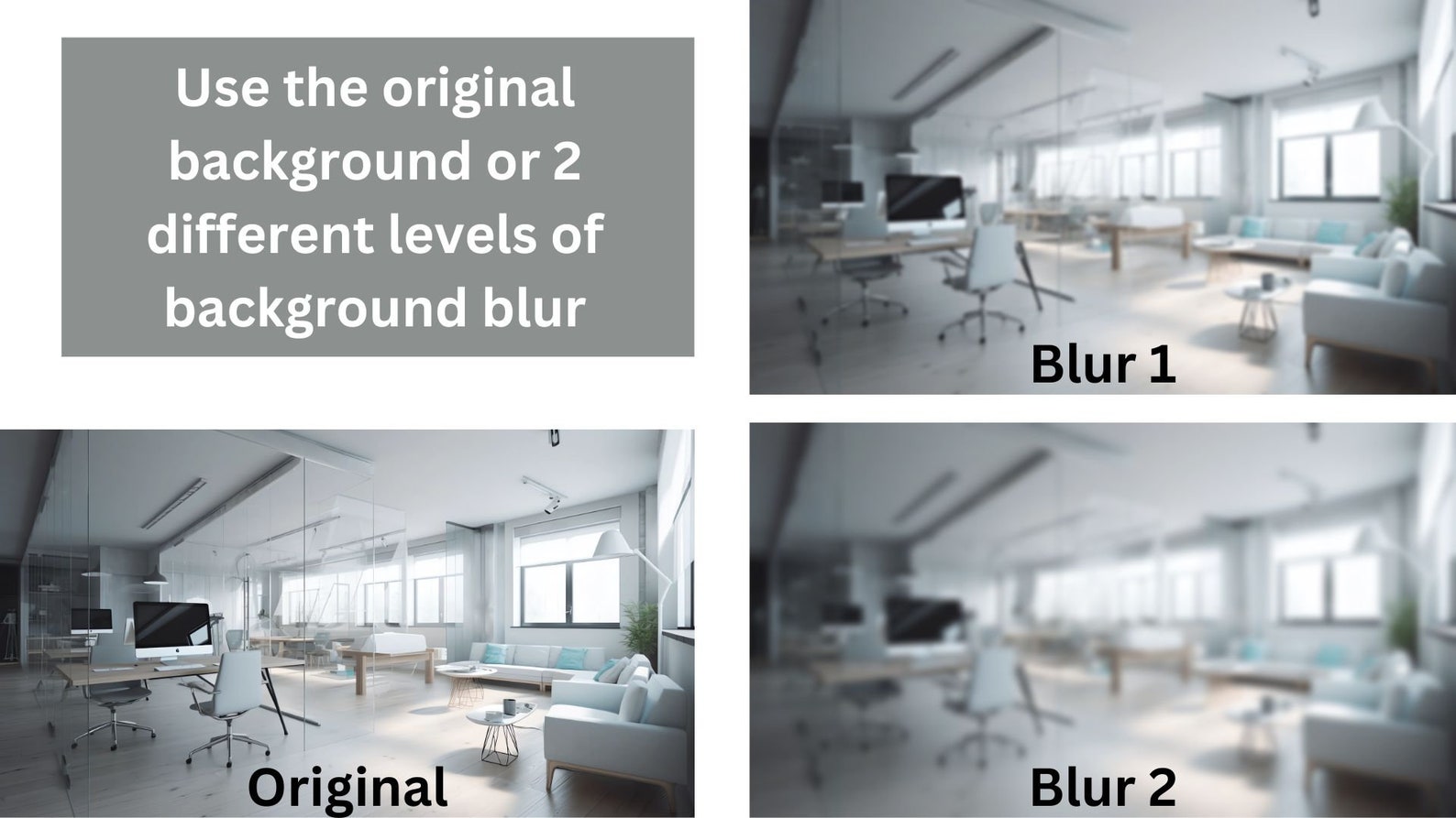 Zoom Backgrounds, Modern OFFICE Designs, 6 Xblurred and Original ...
