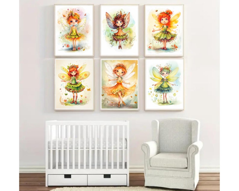 Kids Cute Fairies Printable Posters X 6, Nursery Pictures for Kids ...