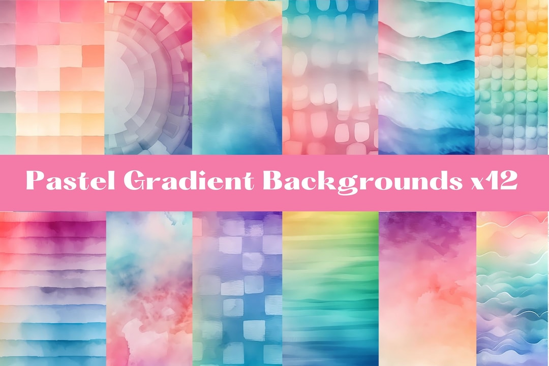 Pretty Pastel Gradient Digital Papers, Backgrounds, Abstract Pattern ...