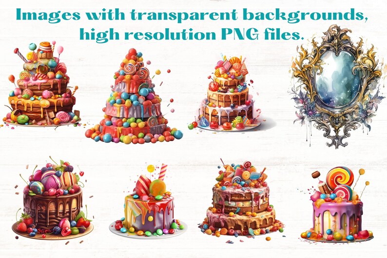 Candy Birthday Cake Clipart, Transparent Background Png, Sweet Cakes ...