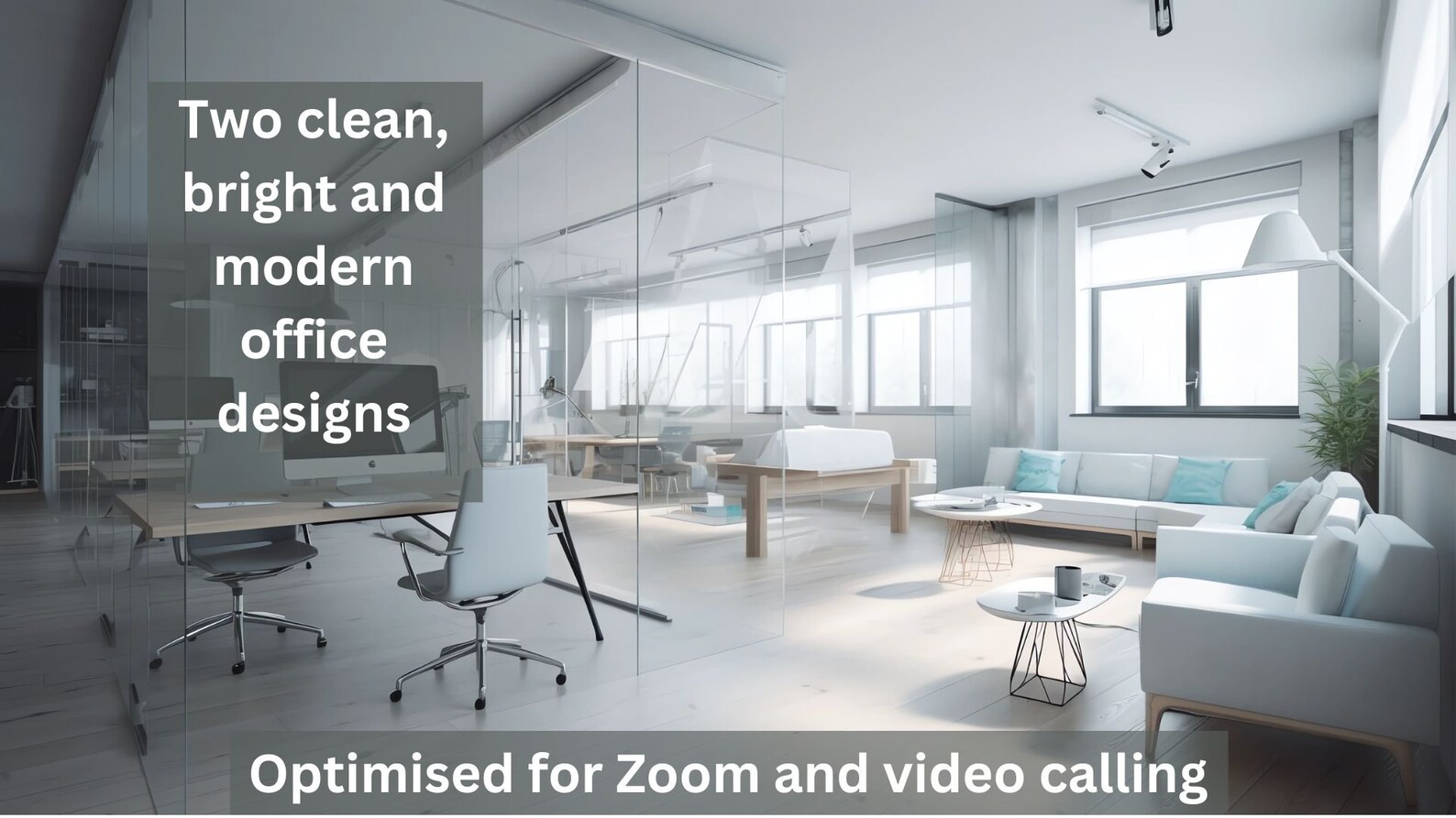 Zoom Backgrounds, Modern OFFICE Designs, 6 Xblurred and Original ...