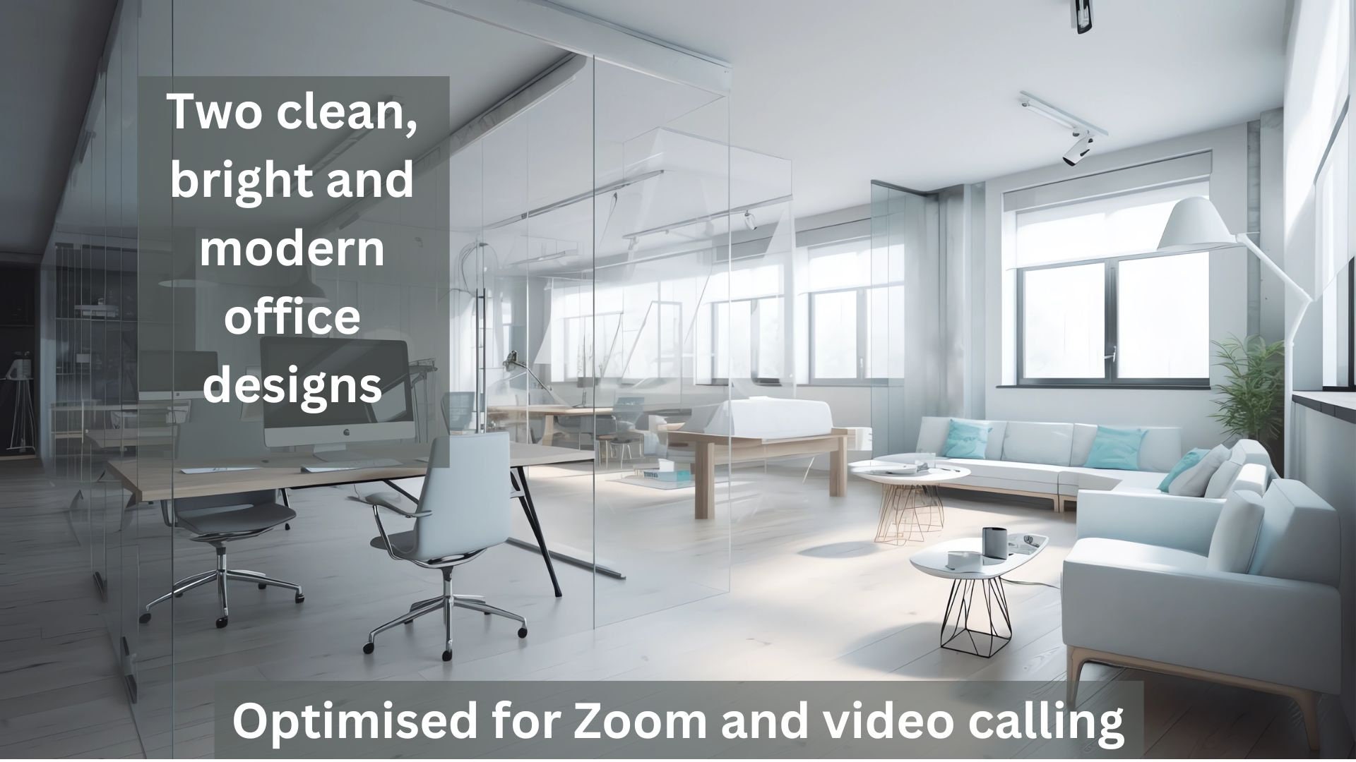 Zoom Backgrounds, Modern OFFICE Designs, 6 Xblurred and Original ...