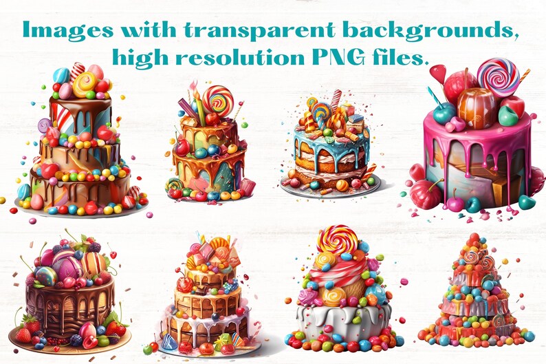 Candy Birthday Cake Clipart, Transparent Background Png, Sweet Cakes ...
