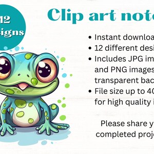 CUTE HAPPY FROGS Watercolor Clipart Set, 12 Clip Art Images ...