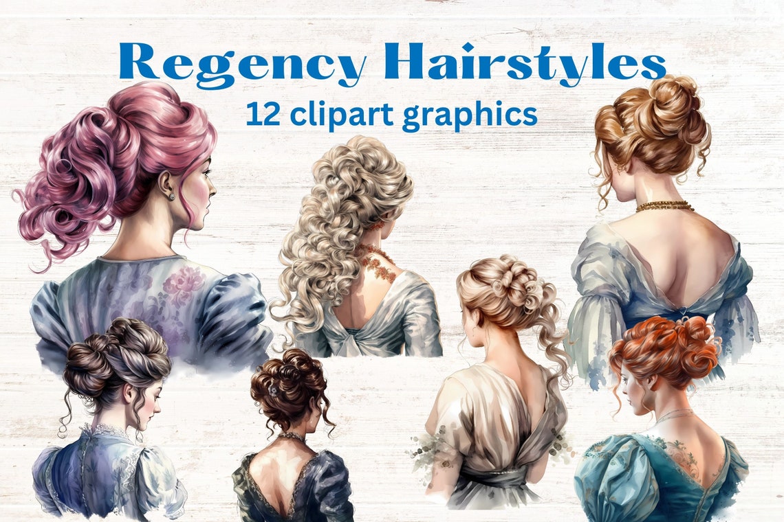Regency Hairstyles Clipart, Transparent Background Png, Colorful Woman ...