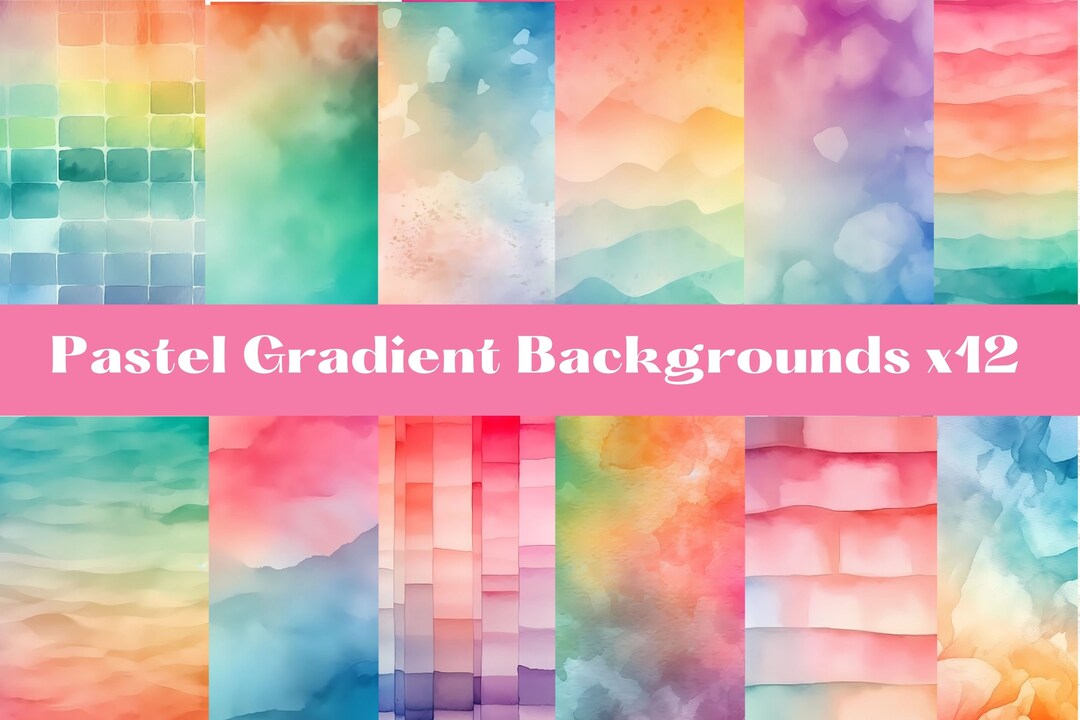 Pretty Pastel Gradient Digital Papers, Backgrounds, Abstract Pattern ...