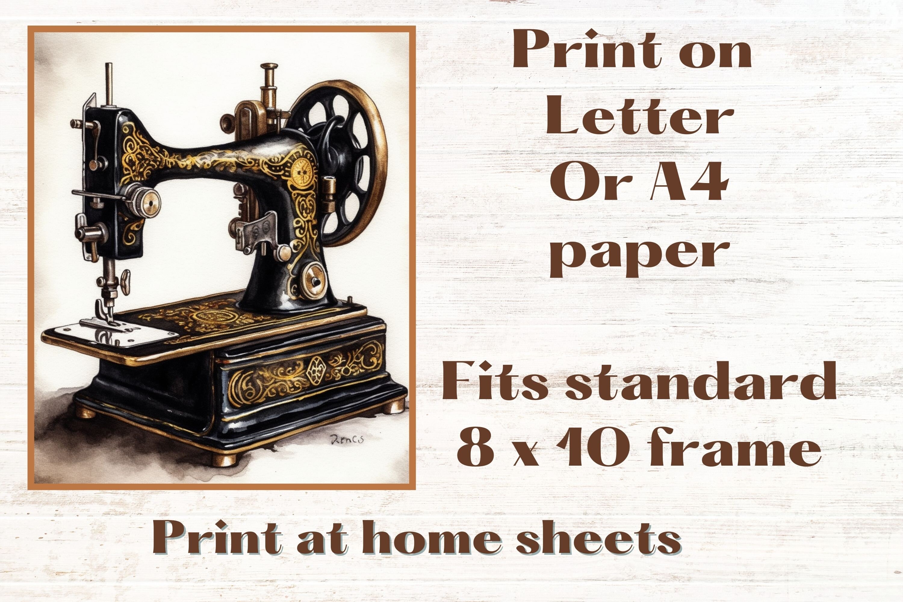 Vintage Sewing Machines Sewing Room Poster Set of 6 Printable - Etsy