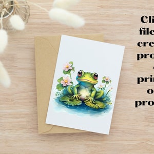 Cute FROGS ON LILYPADS Clipart Set, 8 Clip Art Images, Transparent Png ...
