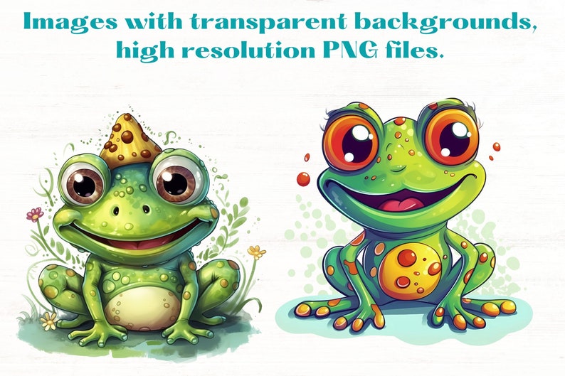 CUTE HAPPY FROGS Watercolor Clipart Set, 12 Clip Art Images ...