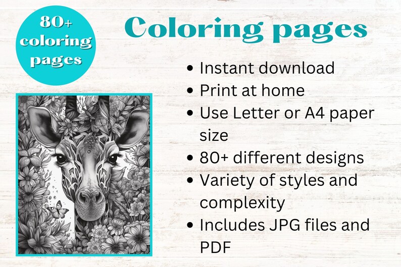Intricate Animals Coloring Pages for Adults Instant Download - Etsy